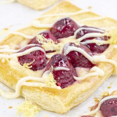 Raspberry Puff Pastry Tarts with Lemon Cream Cheese - SAVOR With Jennifer